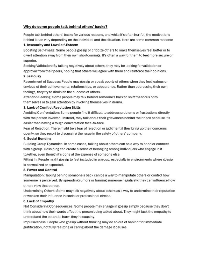 Understanding Gossip Motivations | PDF | Empathy | Behavioural Sciences