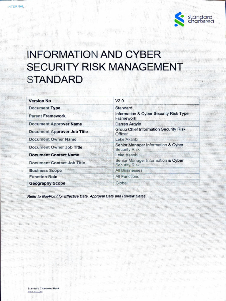 ICS Risk Management Standard Overview | PDF | Financial Services ...