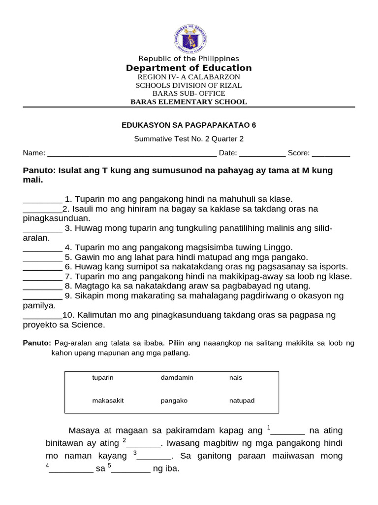 Esp 6 - ST2 - Q2 | PDF