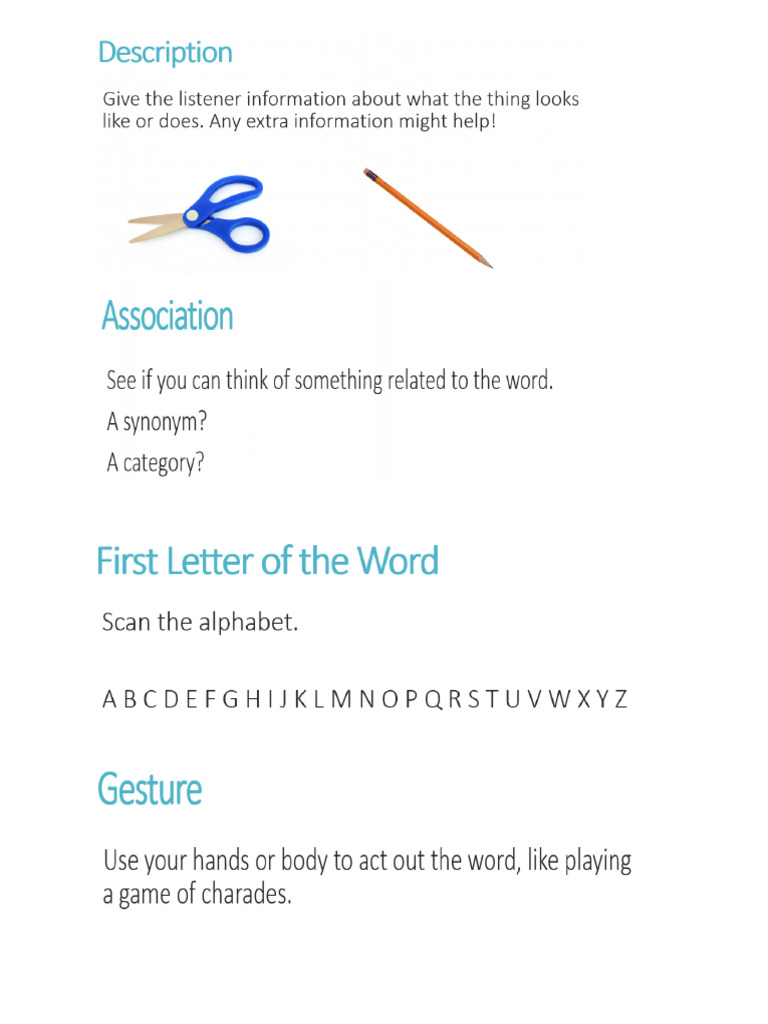 Word Findingstrategies | PDF