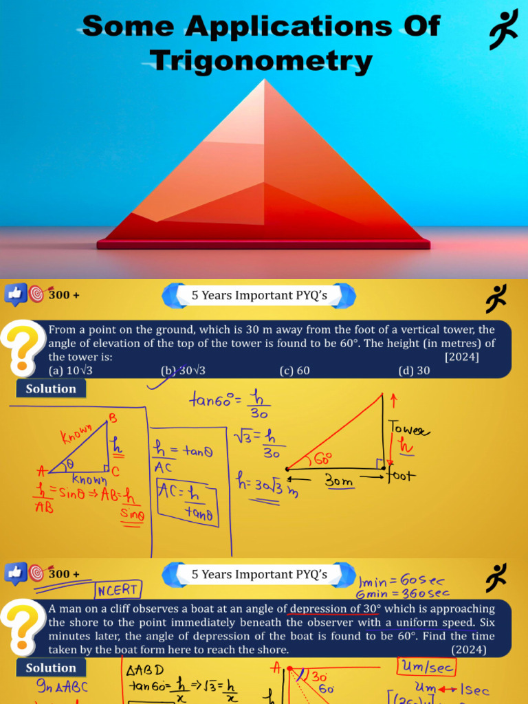 Applications of Trigonometry Pyq PDF | PDF