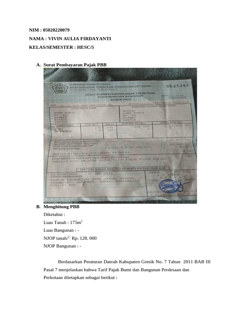 Analisis Pajak Pbb Kab Gresik | PDF