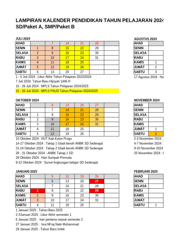 Kaldik 2024 2025 | PDF