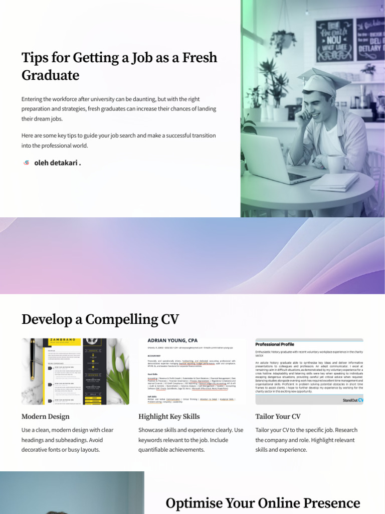 Job Search Tips for Fresh Graduates | PDF | Mentorship | Social Media