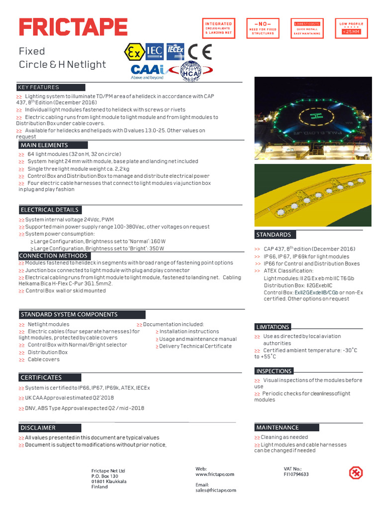 Frictape Fixed Circle&H Netlight Datasheet v1.4 | PDF | Electrical ...
