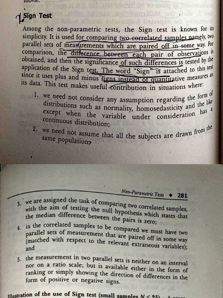 Sign Test - Unit 4 | PDF