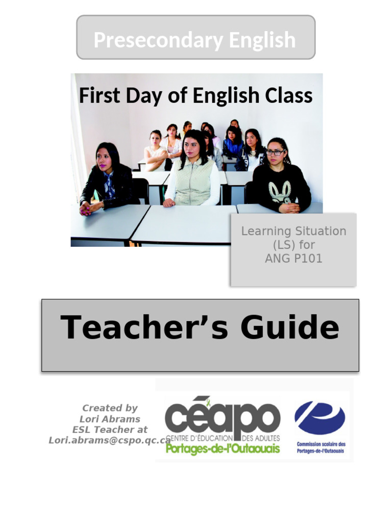 ANG P101 First Day of English Class LES Teacher's Guide-20171004-114939 ...