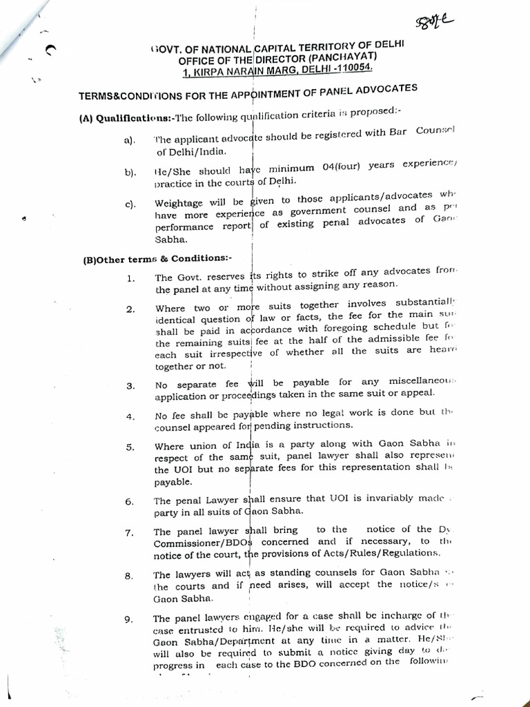 Panel Advocates Terms & Conditions | PDF | Advocate | Lawyer