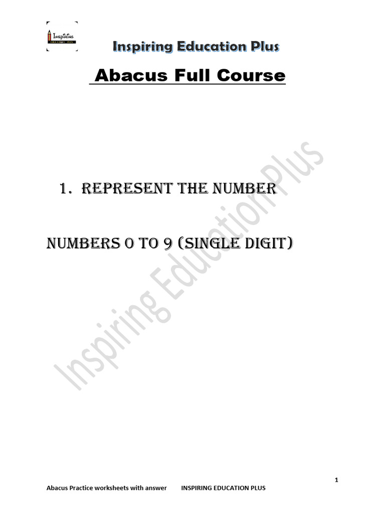 Abacus Practice Worksheets | PDF | Mathematics | Arithmetic