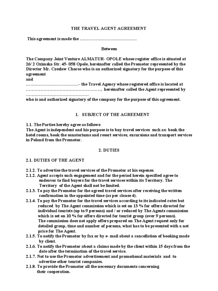 The Agent Agreement - Final Version | PDF | Private Law | Business Law