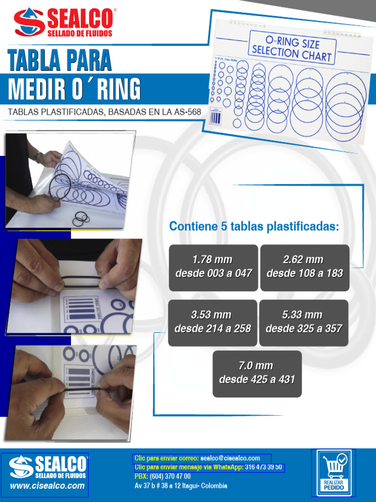 Tablas O'Ring Plastificadas AS-568 | PDF