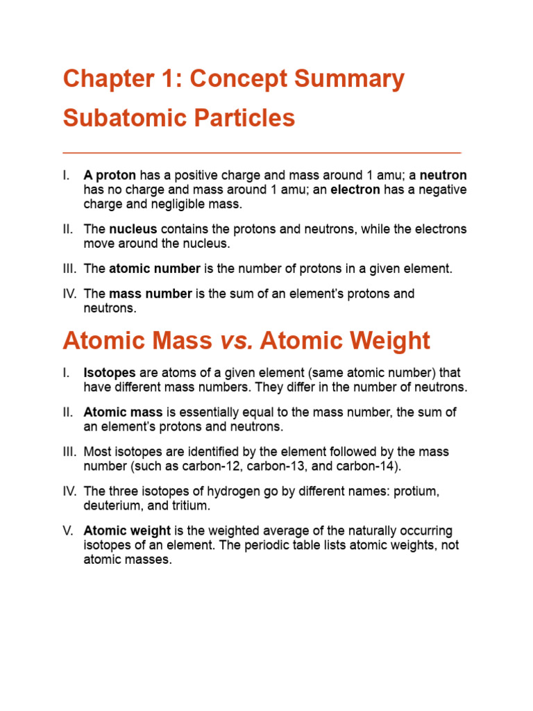 Chapter 1 Subatomic Particles | PDF | Atomic Orbital | Proton