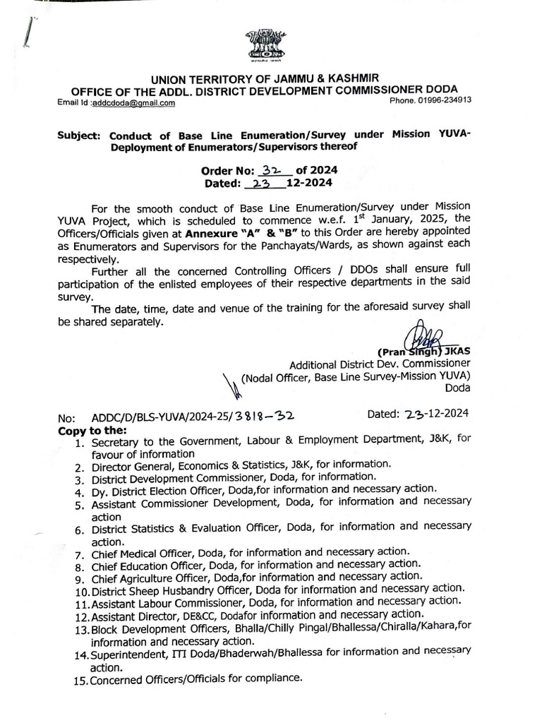 Mission YUVA Deployment Order | PDF