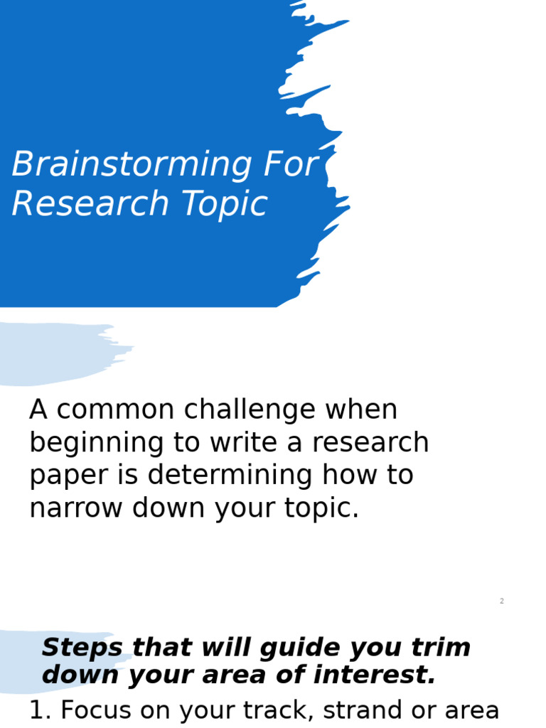 Brainstorming For Research Topics | PDF | Cognitive Science