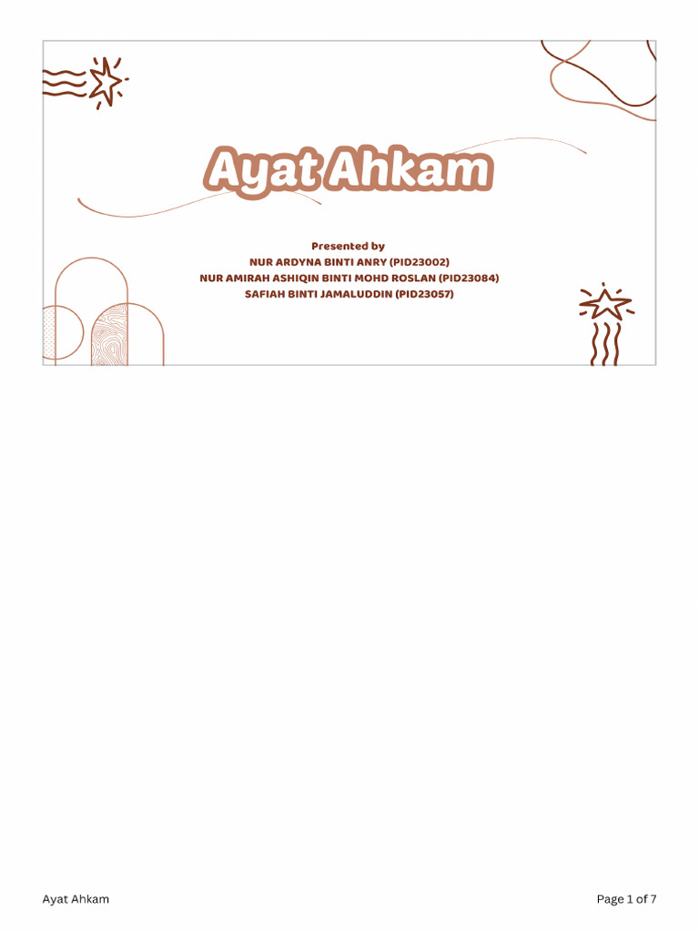 Ayat Ahkam PDF | PDF