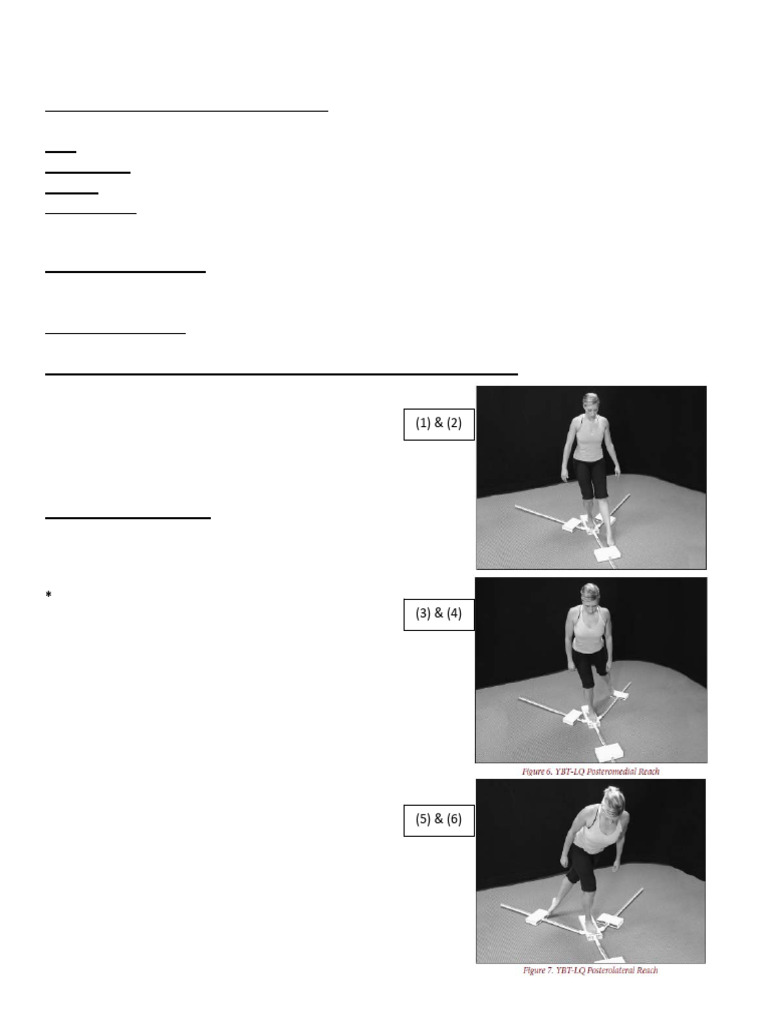 Y Balance Training Handout | PDF | Foot | Arm