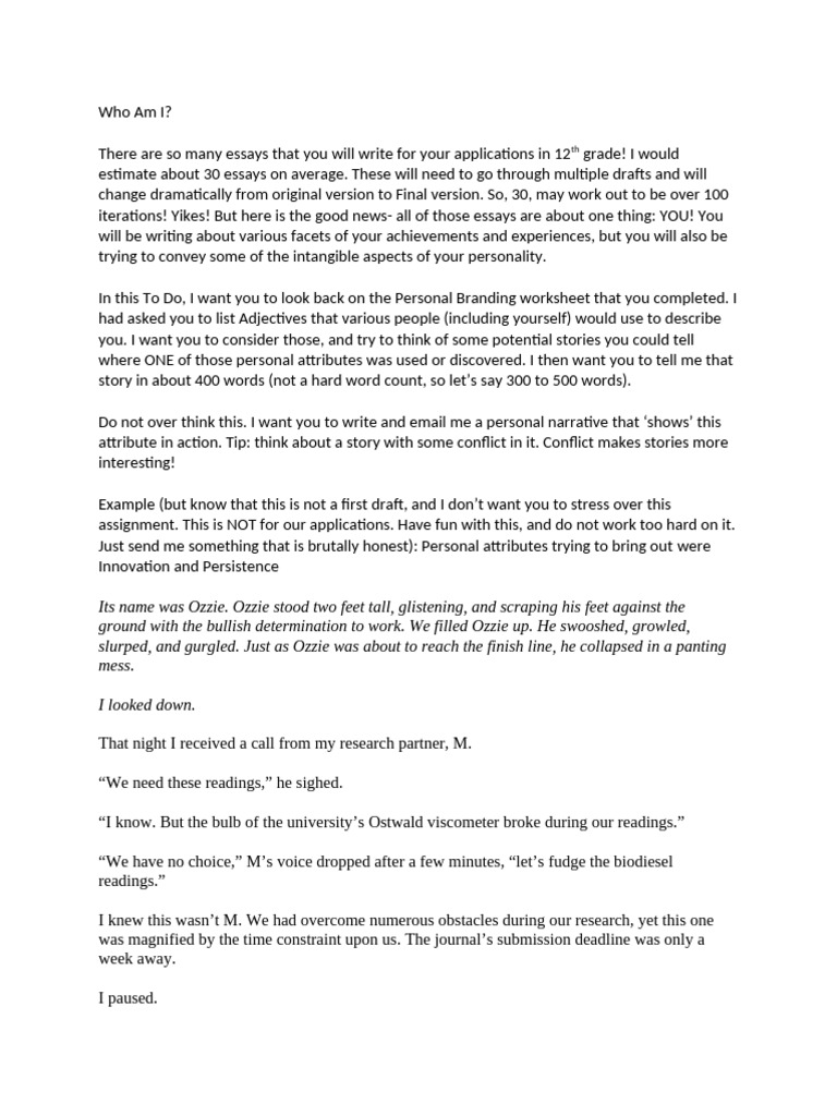 4 - Part 4-Who Am I Assignment | PDF