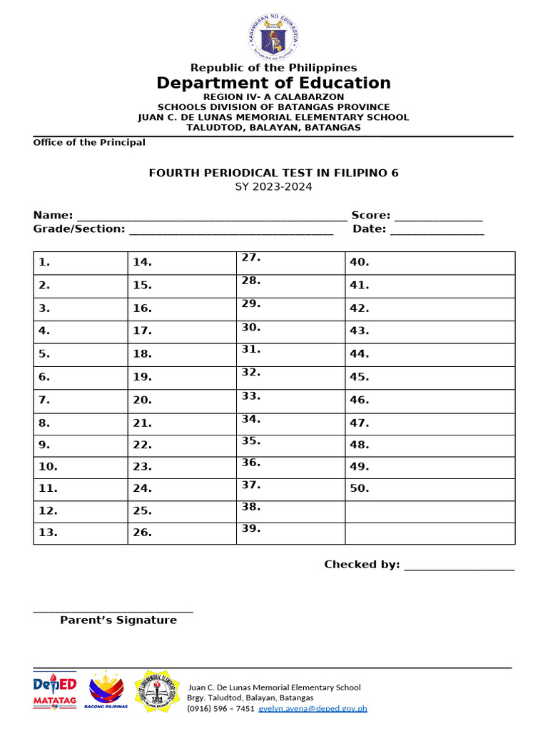 ANSWERSHEET-ESP | PDF