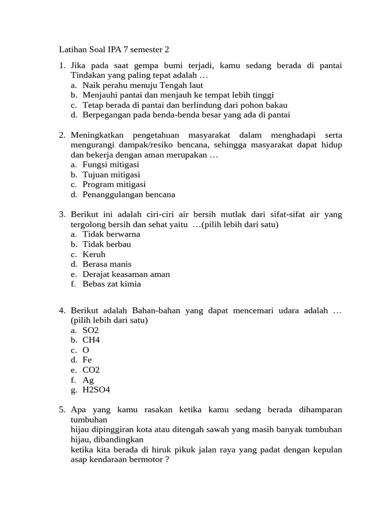 Latihan Soal IPA 7 | PDF