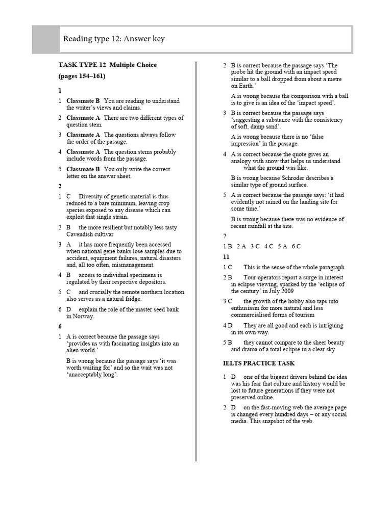 Reading type 12 key | PDF