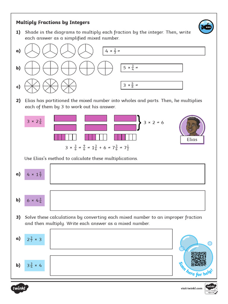 Horizontal Format - Multiply Fractions by Integers | PDF ...