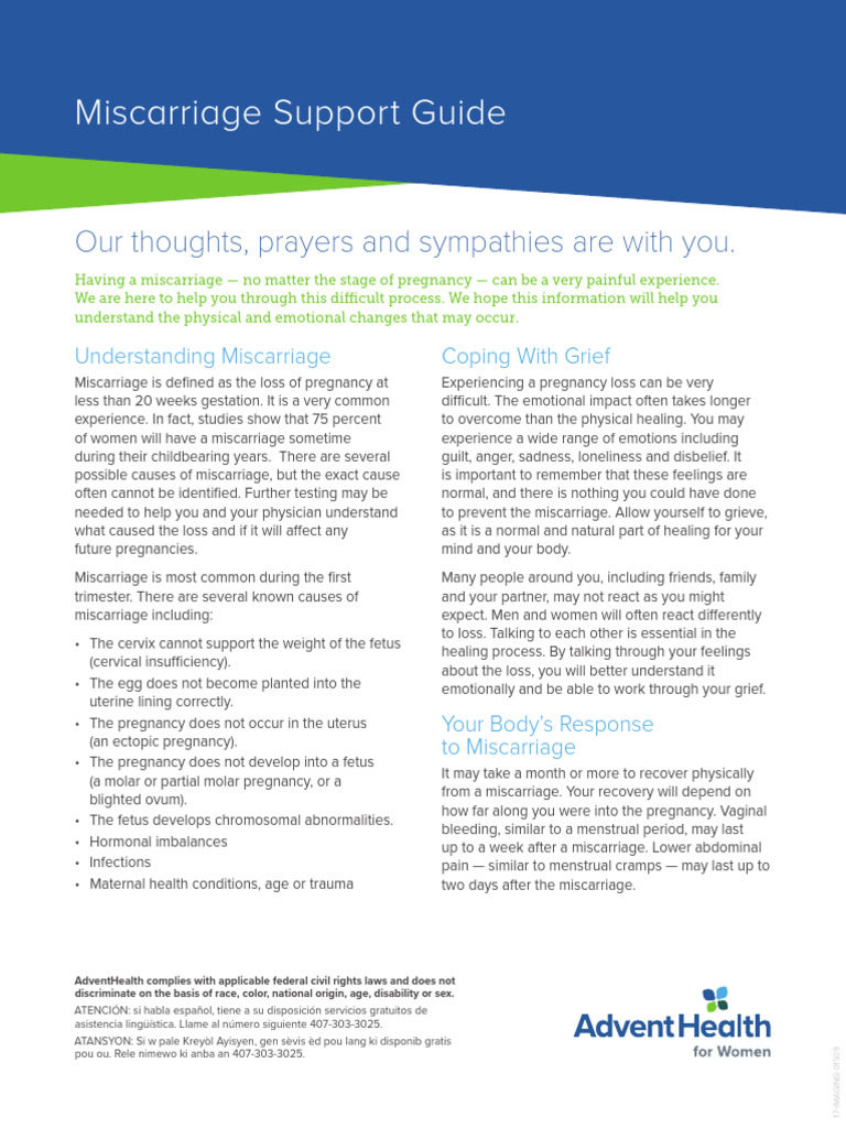 Miscarriage Support Guide | PDF | Miscarriage | Pregnancy