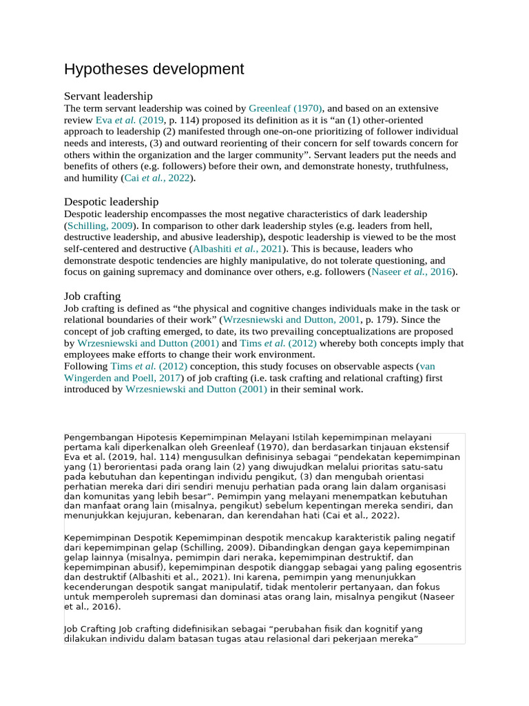 Hypotheses Development | PDF