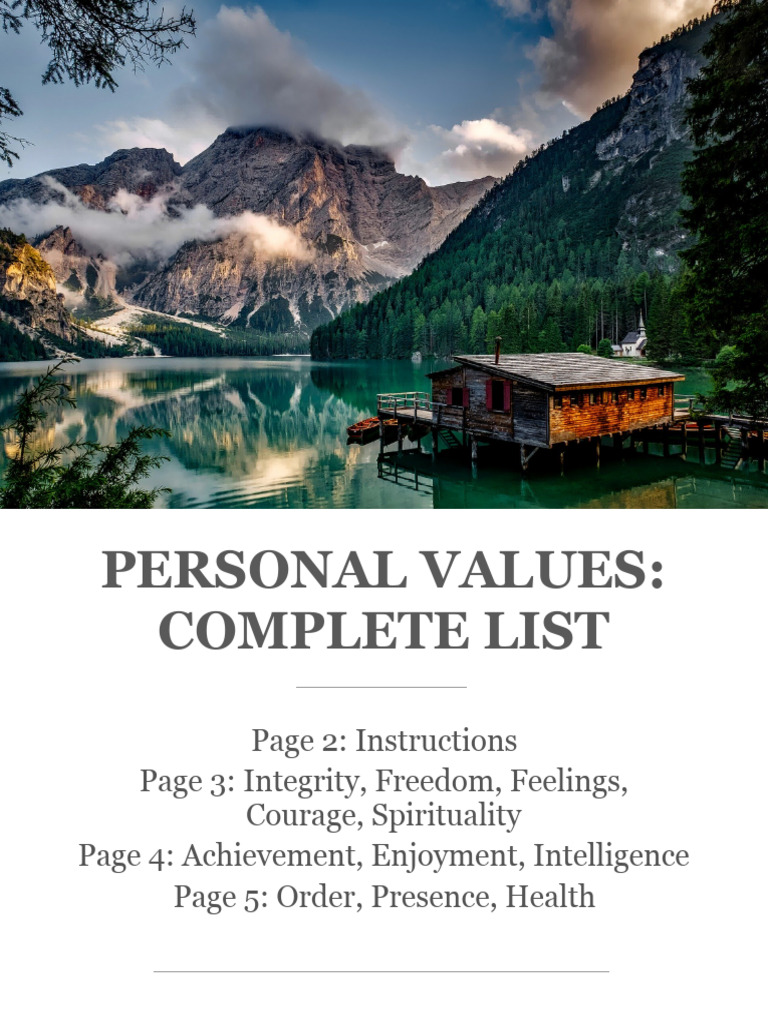 Value+List | PDF | Happiness | Courage