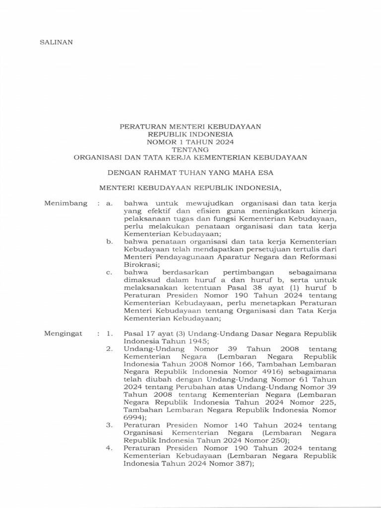 Salinan Permenkebud Nomor 1 Tahun 2024 CAP PDF | PDF