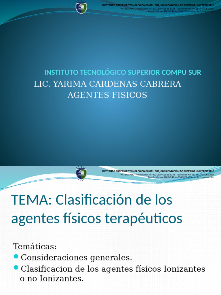 Agentes Físicos Terapéuticos | PDF | Radiación | Isótopo