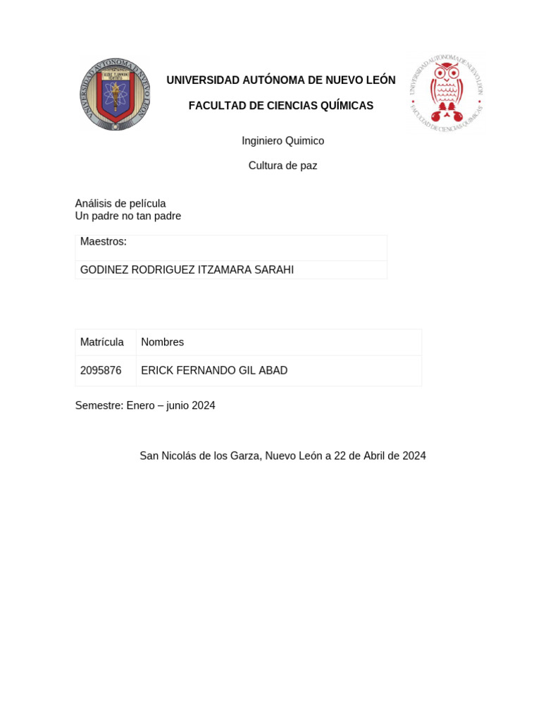 Análisis de "Un padre no tan padre" | PDF