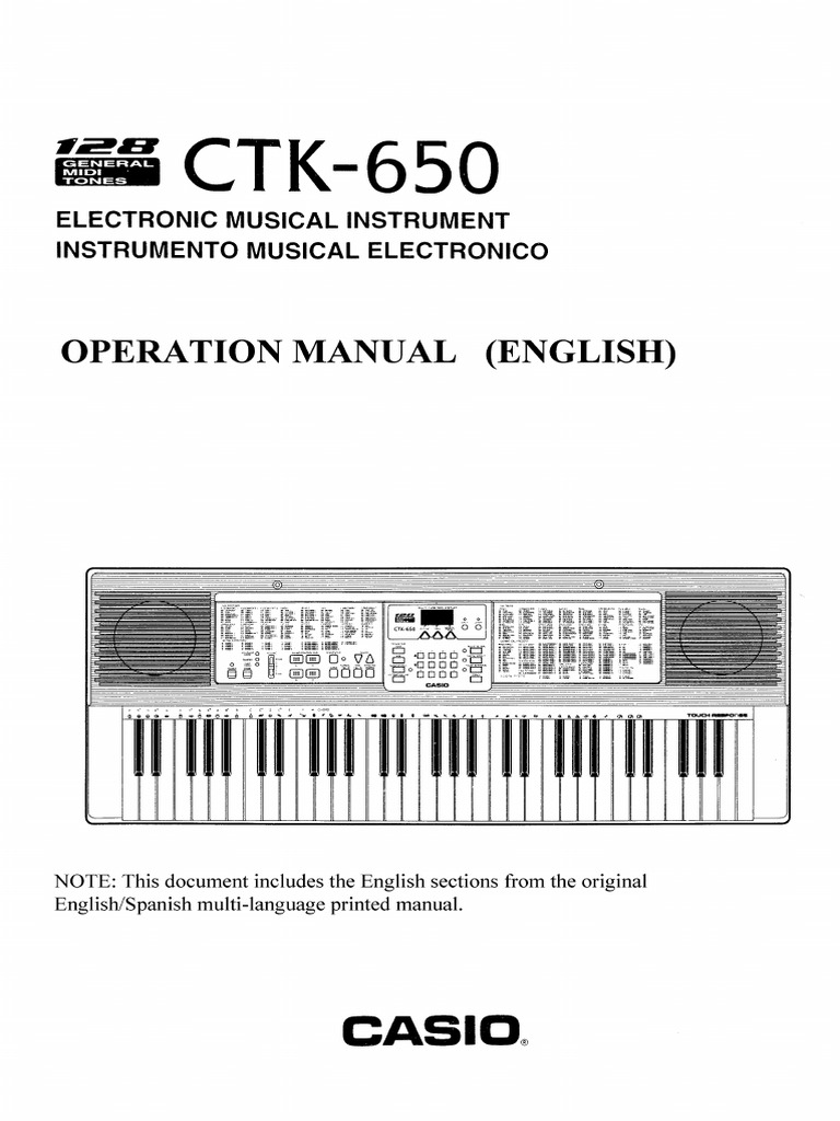 Casio CTK-650 User Manual (English) | PDF