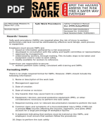 General SWP Template | PDF | Risk Assessment | Safety