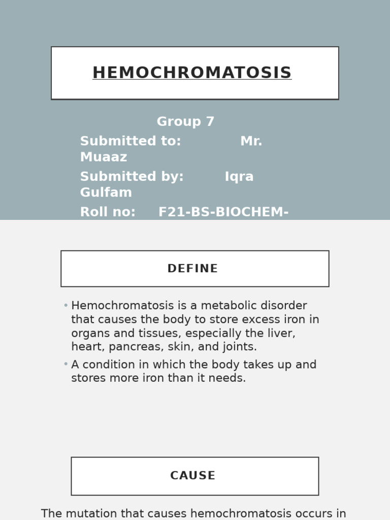 Understanding Hemochromatosis Causes | PDF