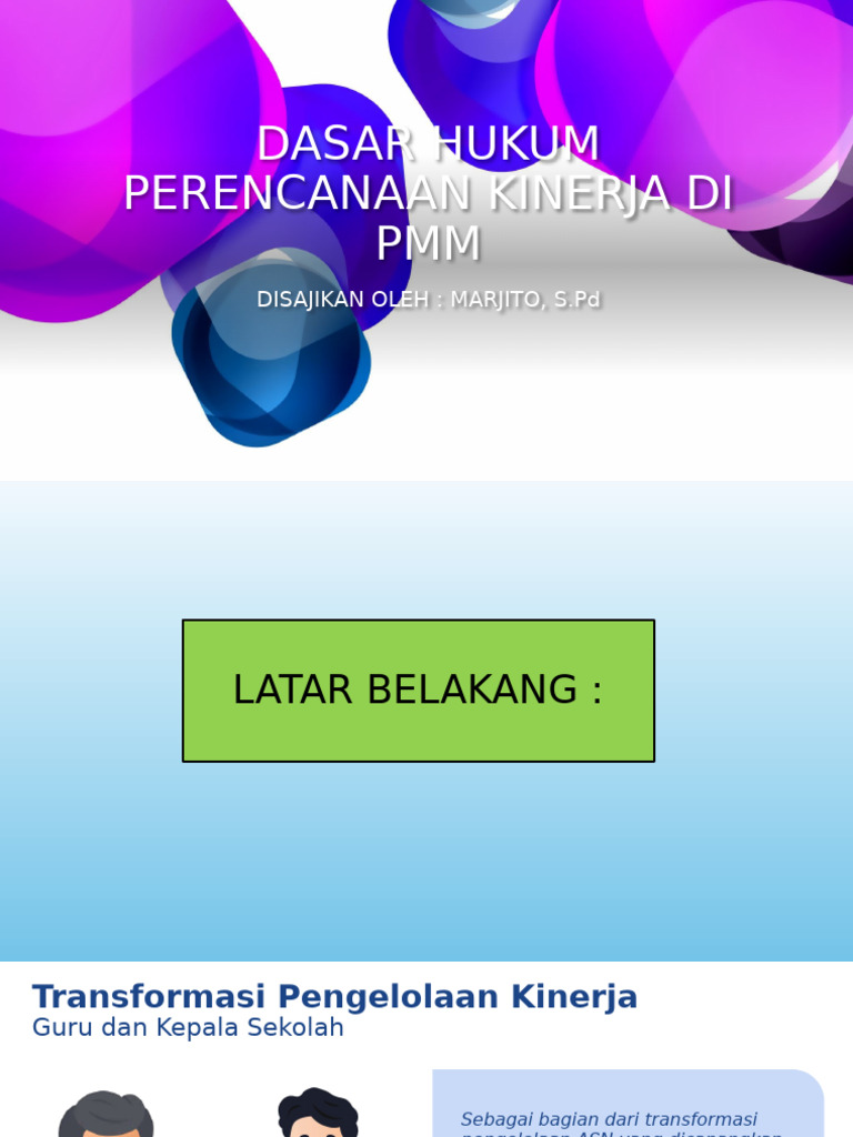 Pertemuan 1 Dasar Hukum Perencanaan Kinerja Di Pmm-1 | PDF