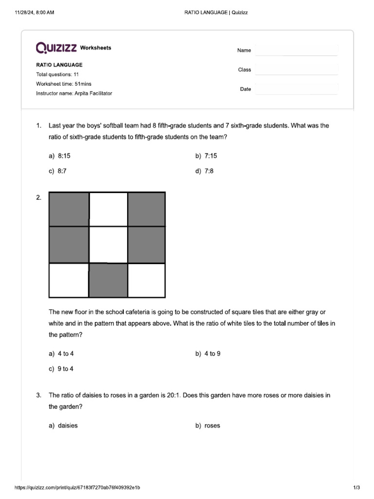 Ratio Revision | PDF