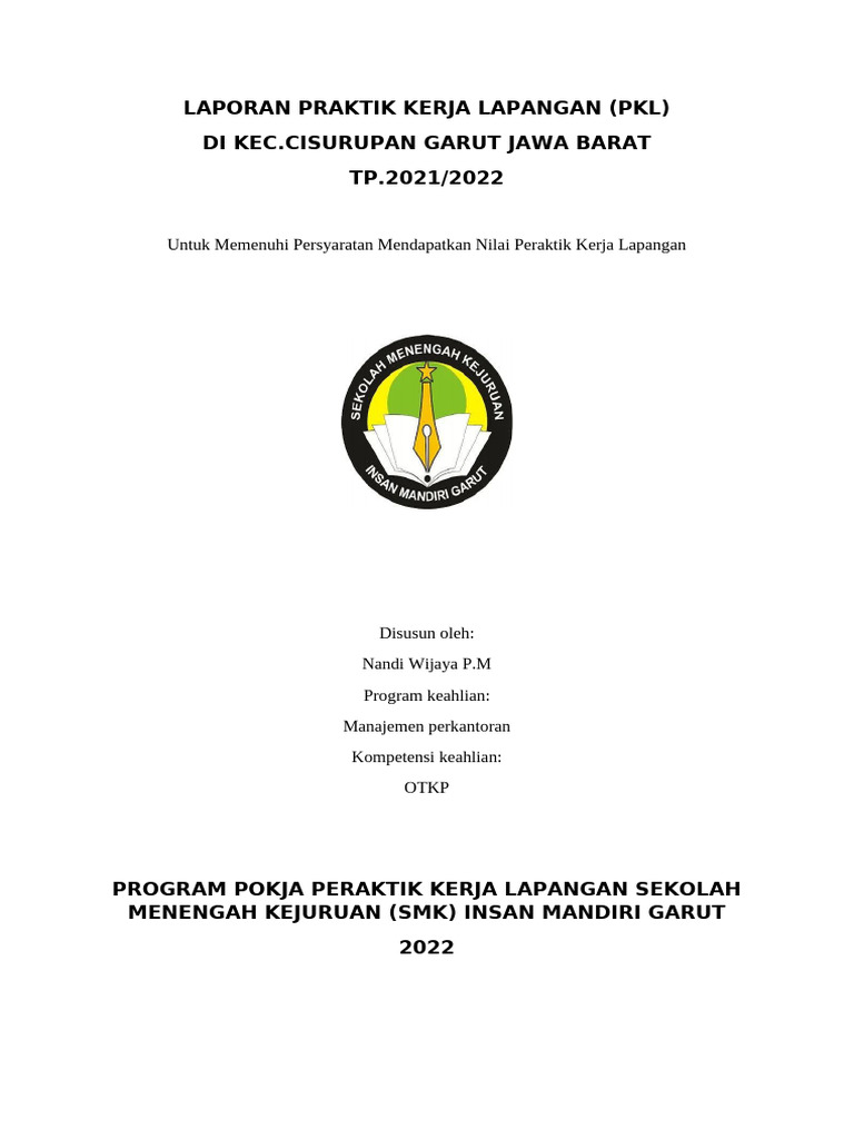 Laporan PKL OTKP di Cisurupan 2022 | PDF