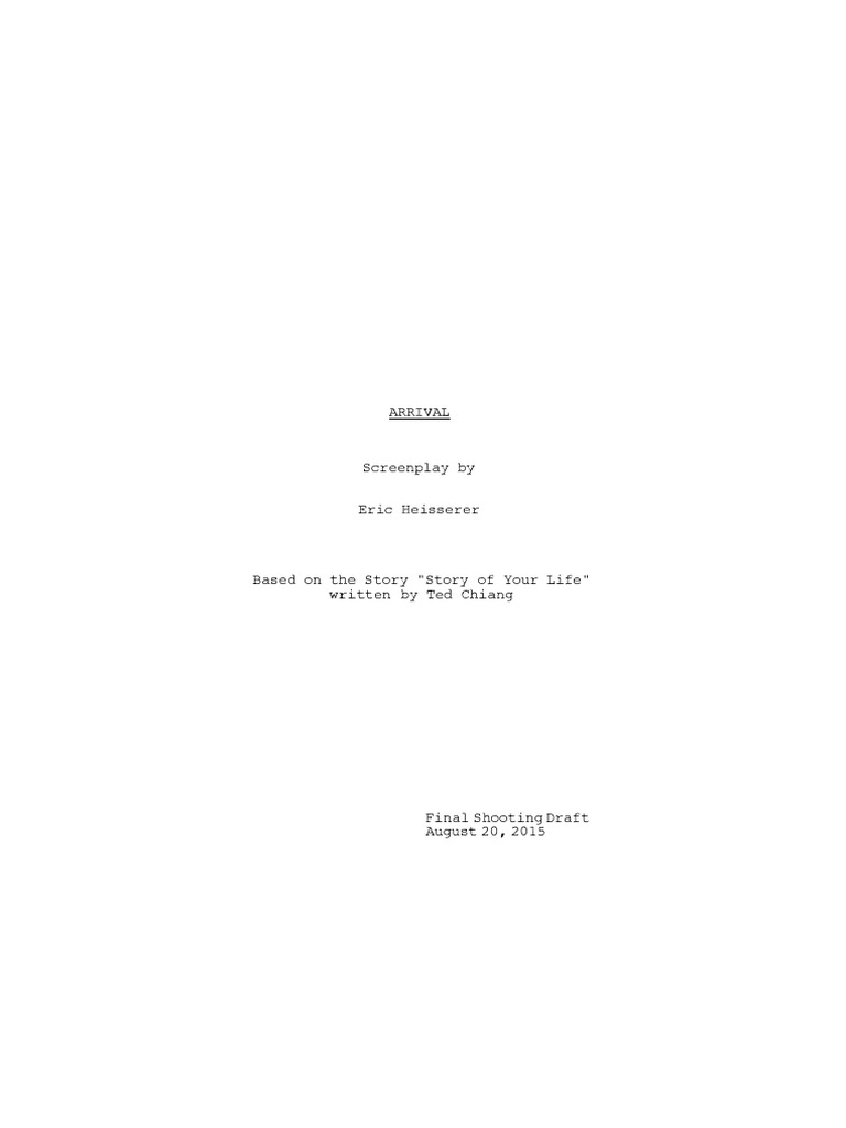 Arrival (Script) | PDF