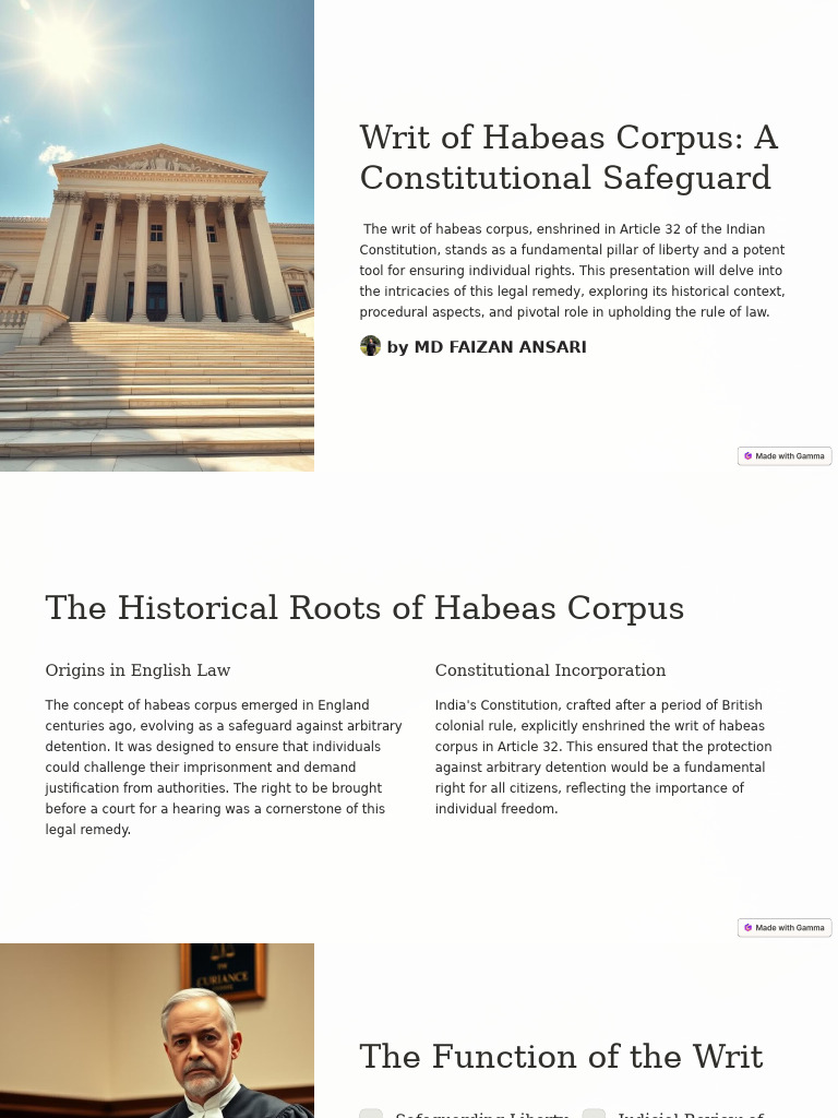 Writ of Habeas Corpus A Constitutional Safeguard | PDF | Habeas Corpus ...