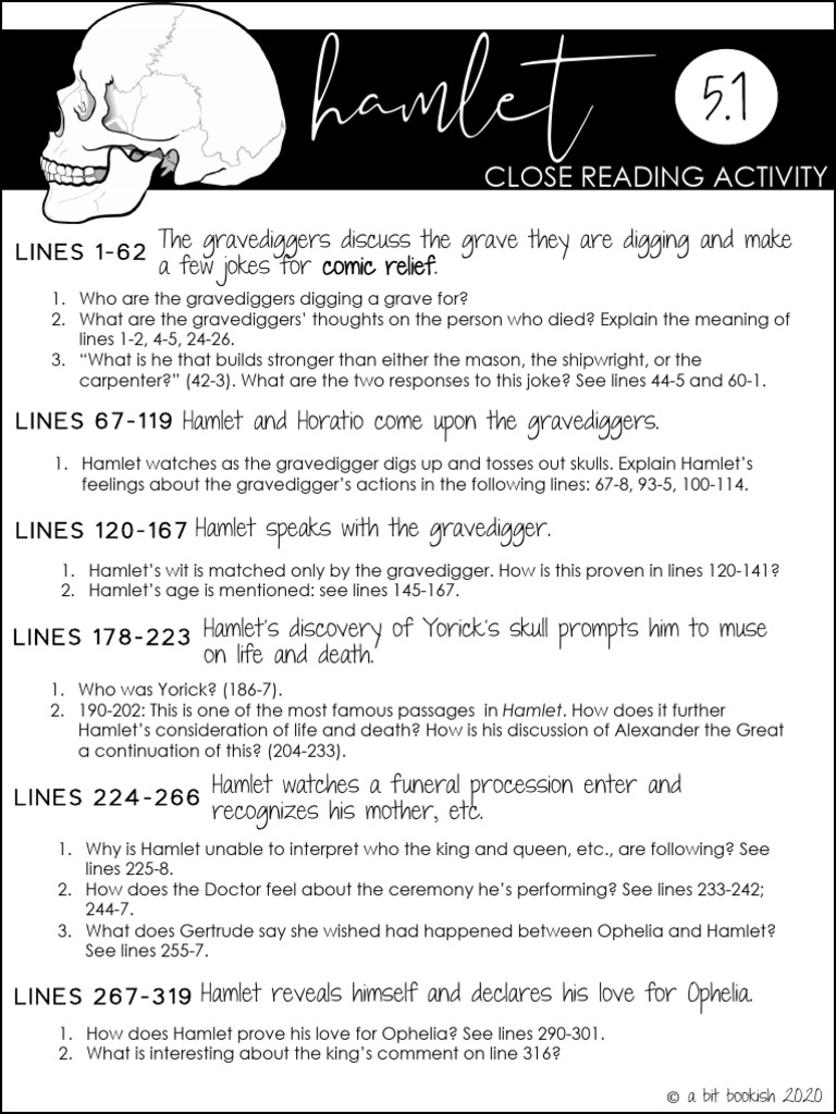 Hamlet Act F5 Scene 1 Close Reading | PDF | Hamlet