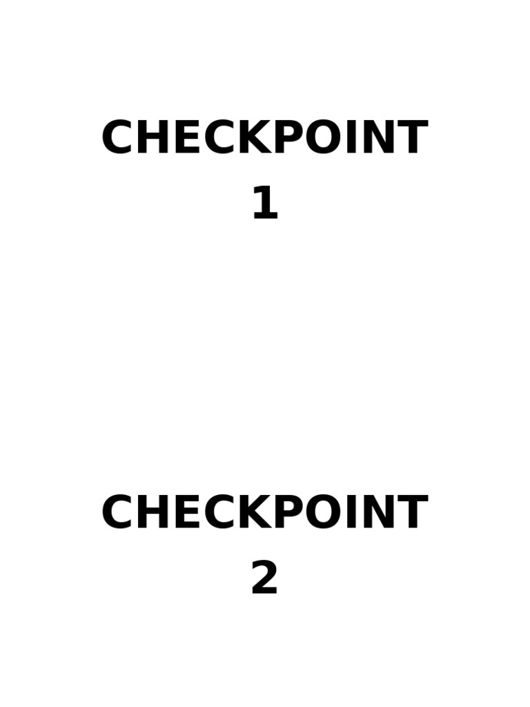 Checkpoint | PDF