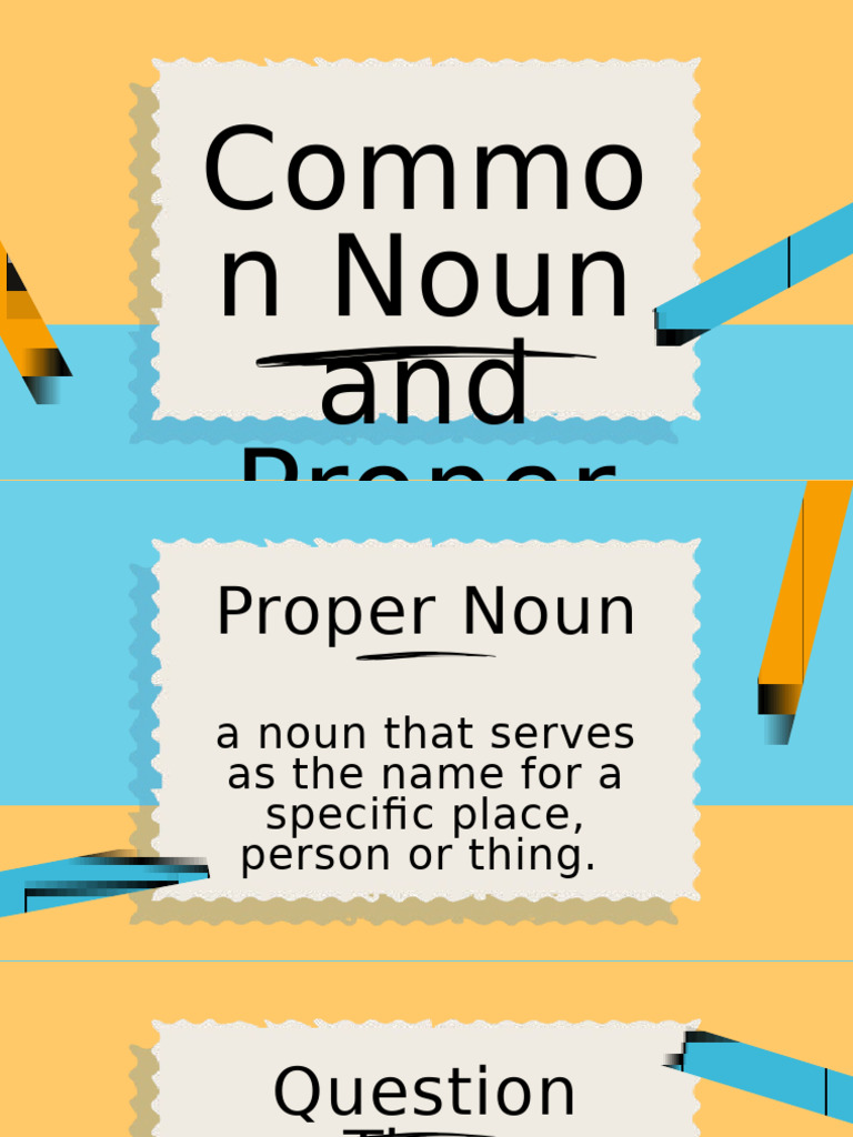 Common Noun and Proper Noun | PDF
