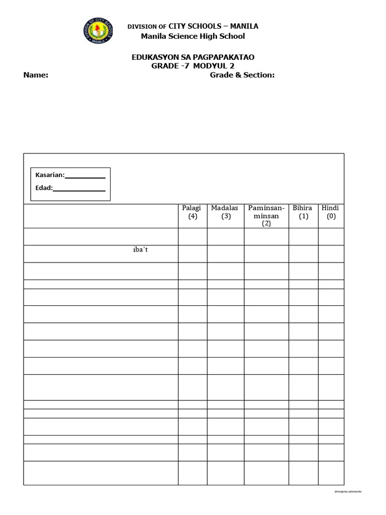 Multiple Intelligence Survey Form | PDF