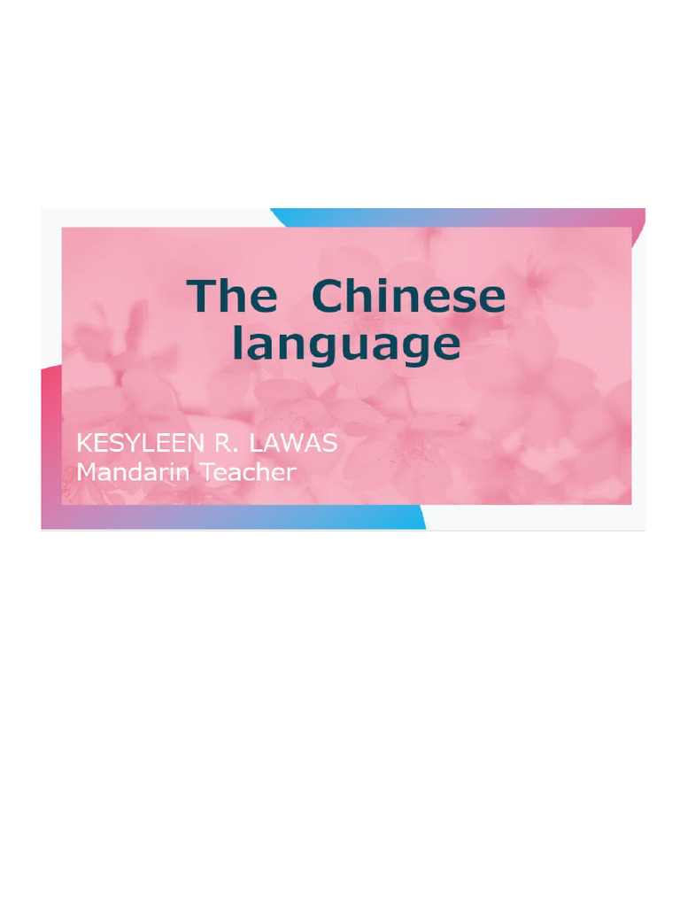 INTRODUCTION-TO-CHINESE-MANDARIN | PDF