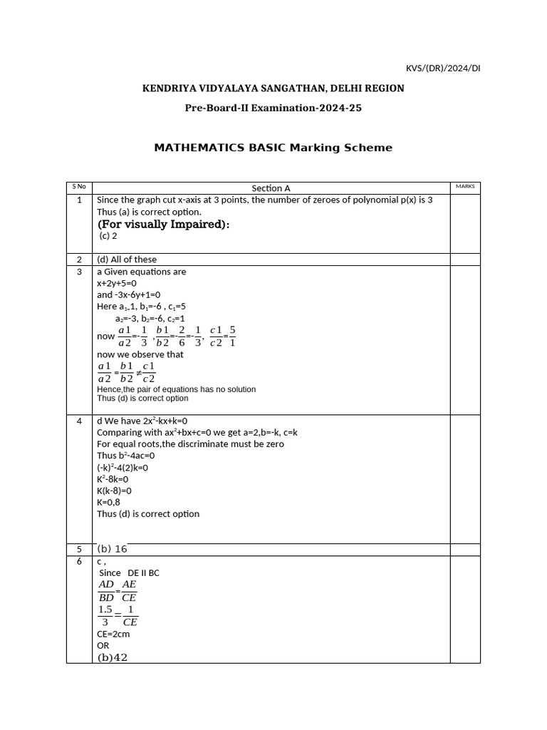MS_MathsBasic_X_Set3(1) | PDF | Area | Perpendicular