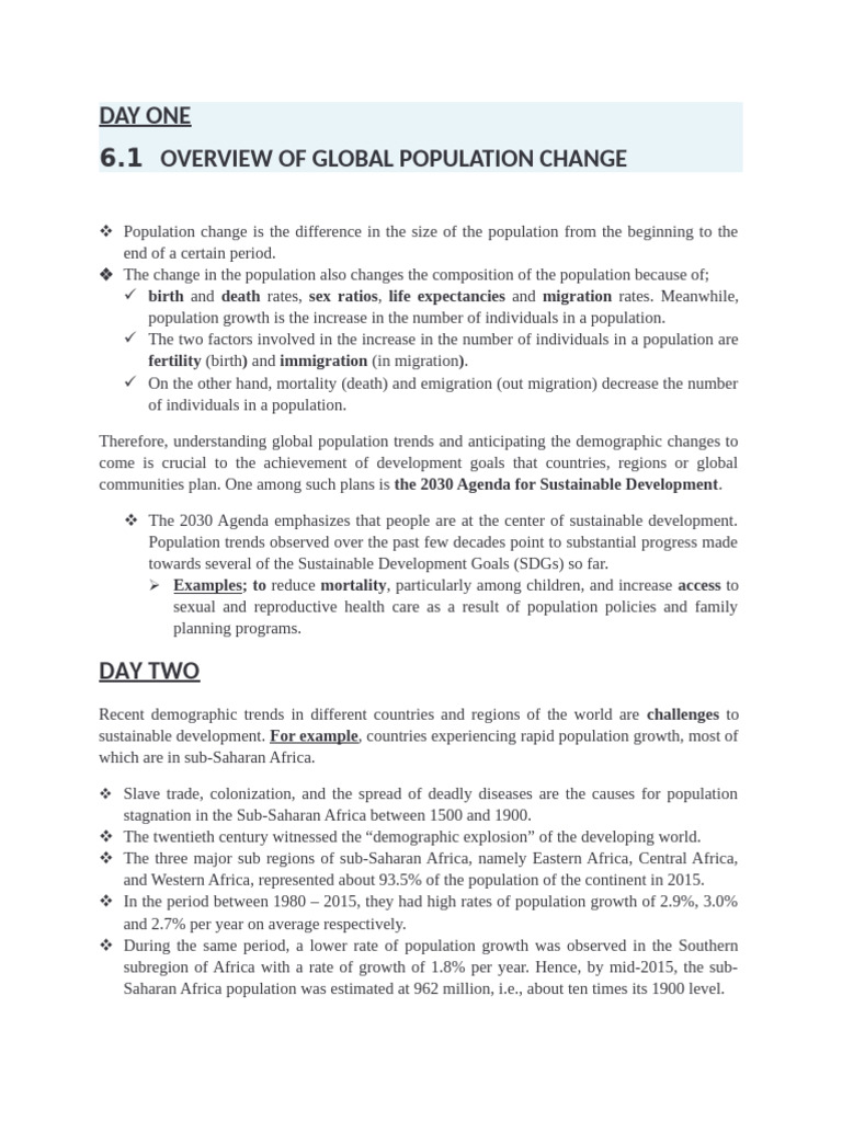 4th Q Week 1 Geo G10 Note | PDF | World Population | Population Growth