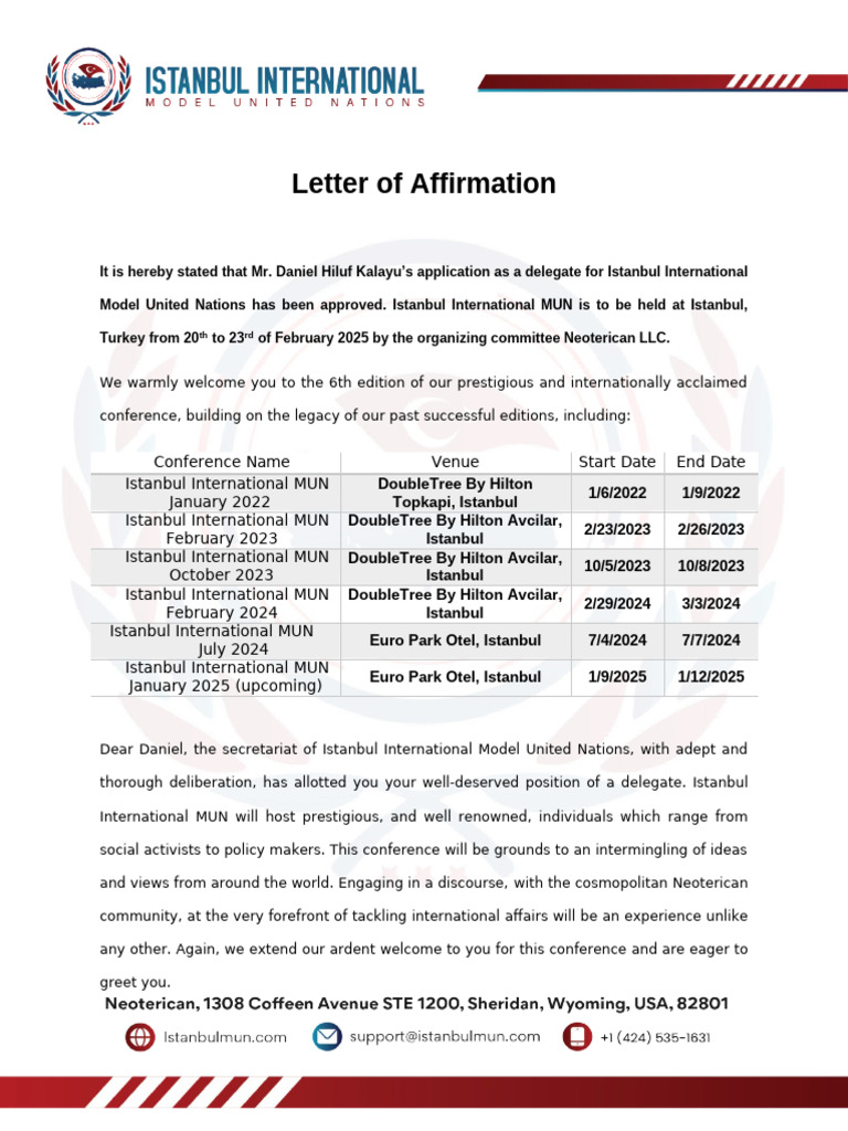 DecisionLetterForDanielHilufKalayu (1) 683 | PDF | Istanbul | International Relations