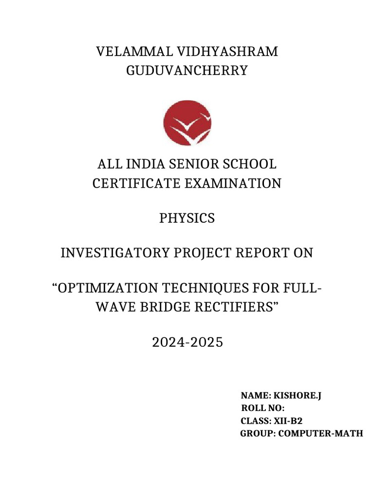 Phy Ip Final | PDF | Rectifier | Direct Current