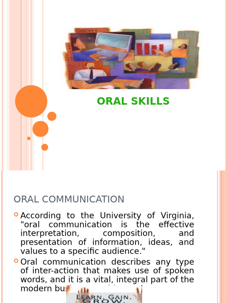 LEC 2-3 Oral Skills | PDF | Communication | Public Speaking