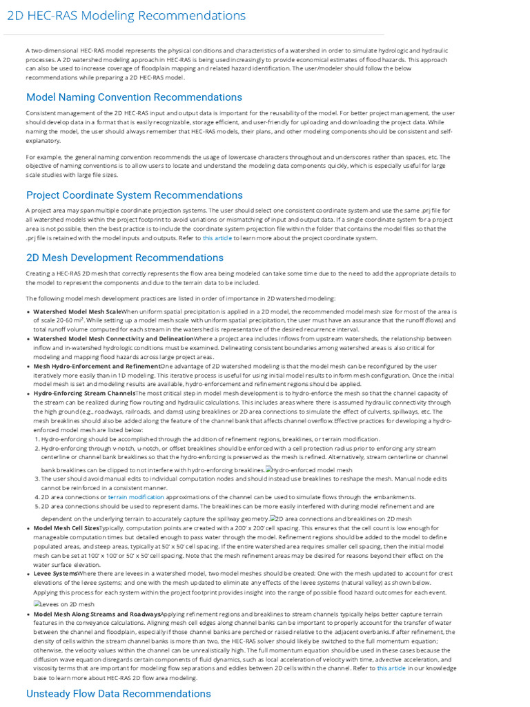 2D HEC-RAS Modeling Recommendations - CivilGEO Knowledge Base | PDF ...